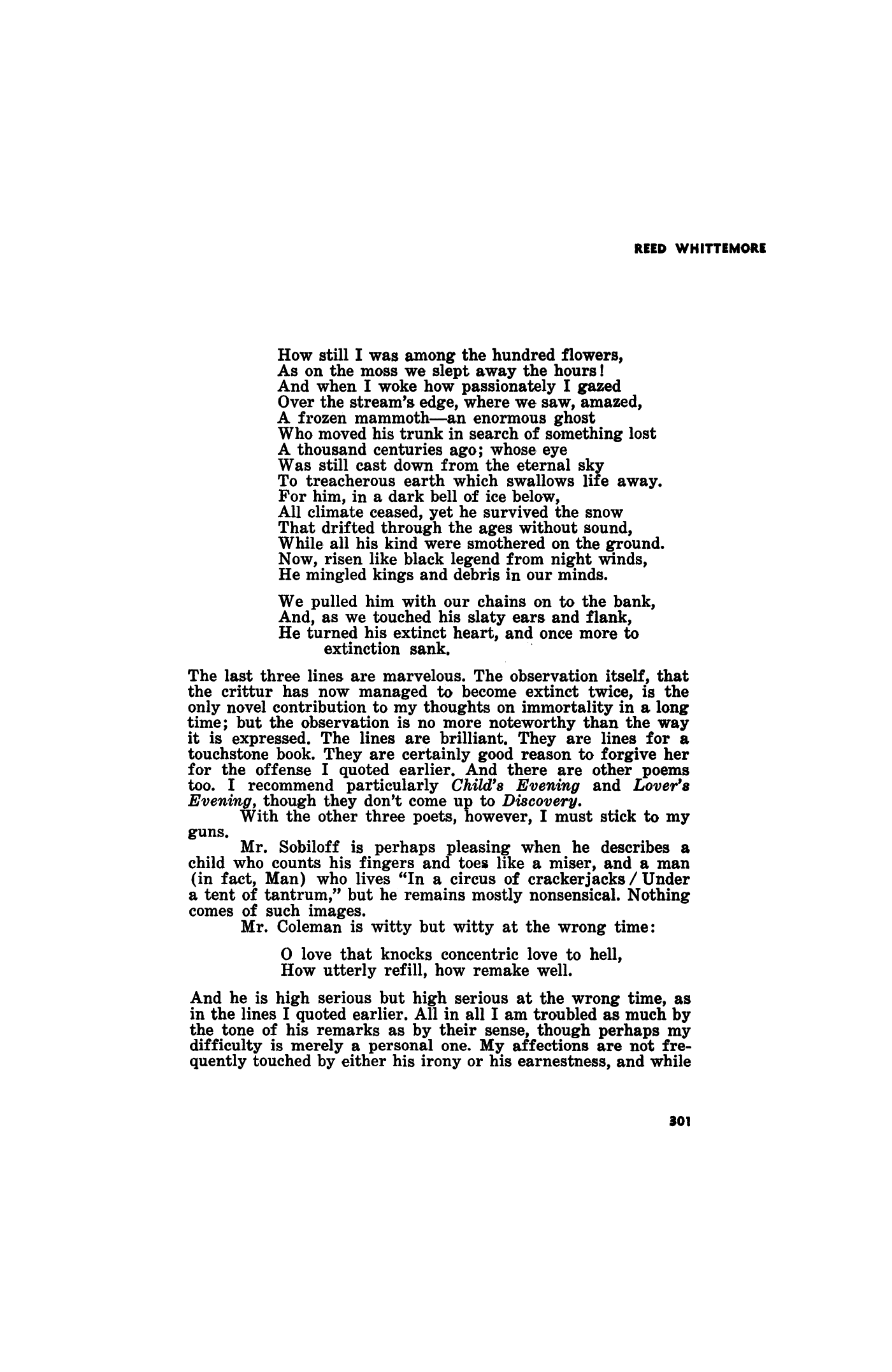 Sense and/or Sensibility by Reed Whittemore | Poetry Magazine